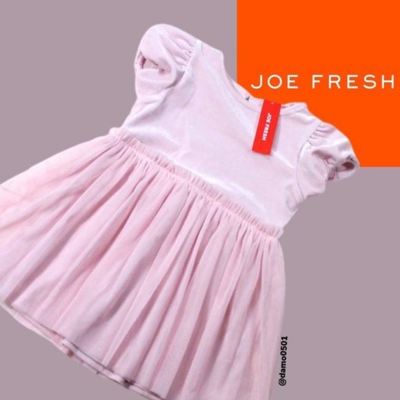 Joe Fresh | Dresses | Nwt Joe Fresh Baby Girls Velvet Tulle Pink Dress ...